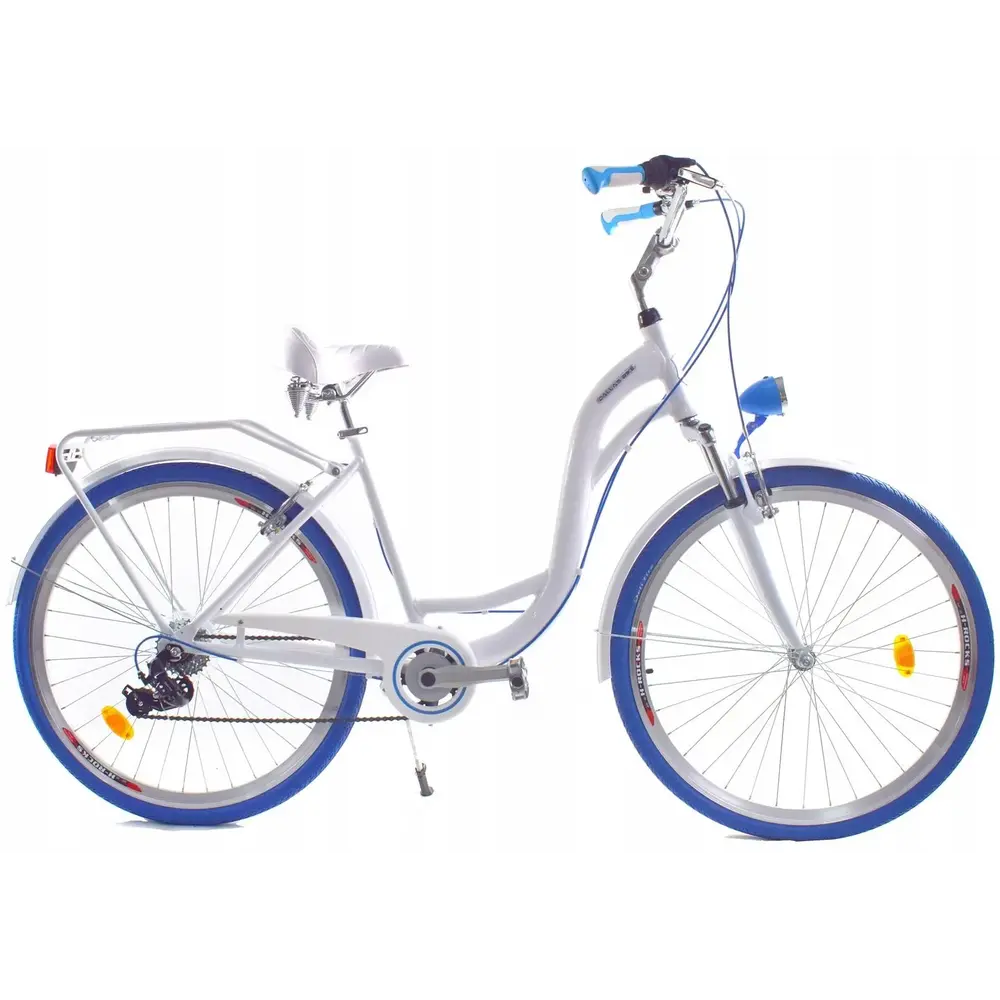 Fiets 26 inch kopen? 7 versnellingen - wit blauw - Vikingchoice.nl
