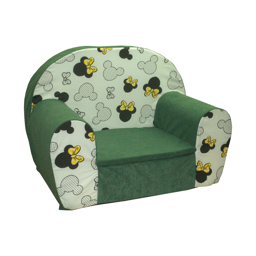 Groene kinderfauteuil kopen? Muis met gele strik - Vikingchoice.nl