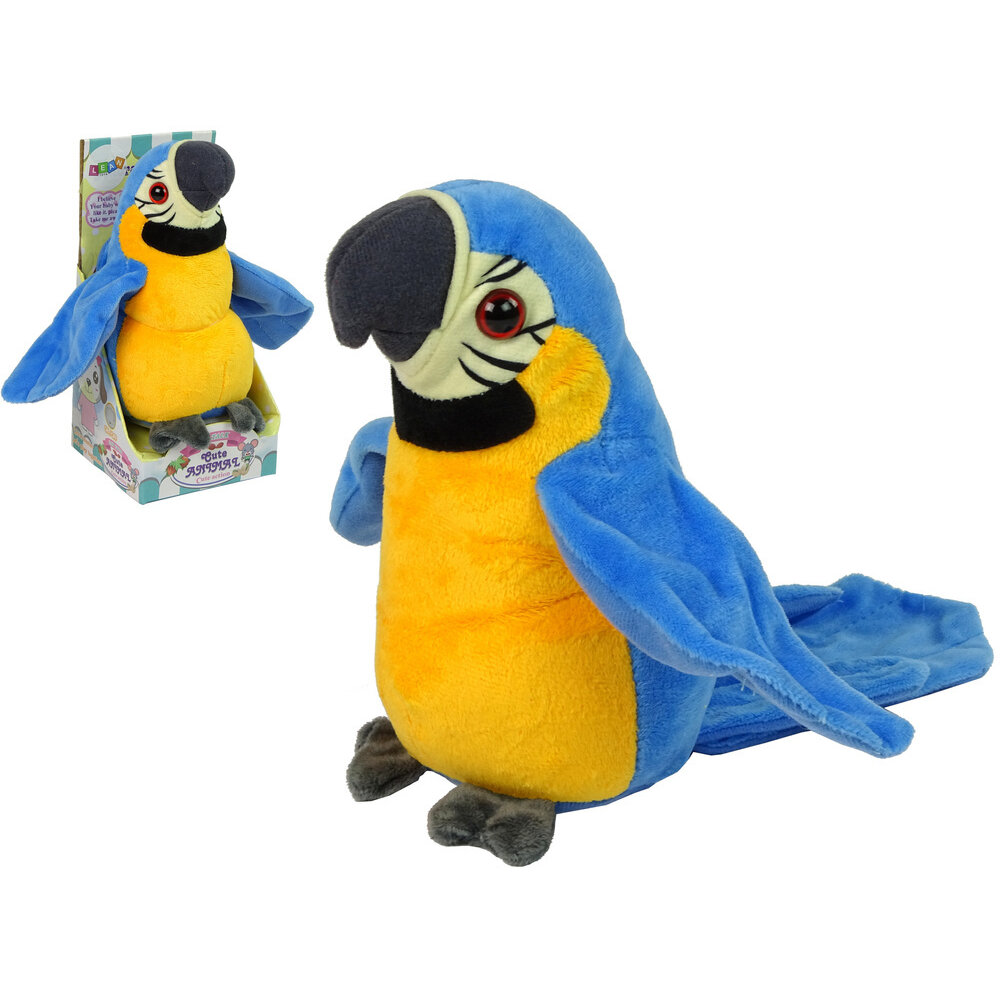 Pratende papegaai - geel blauw - 20 cm - Vikingchoice.nl