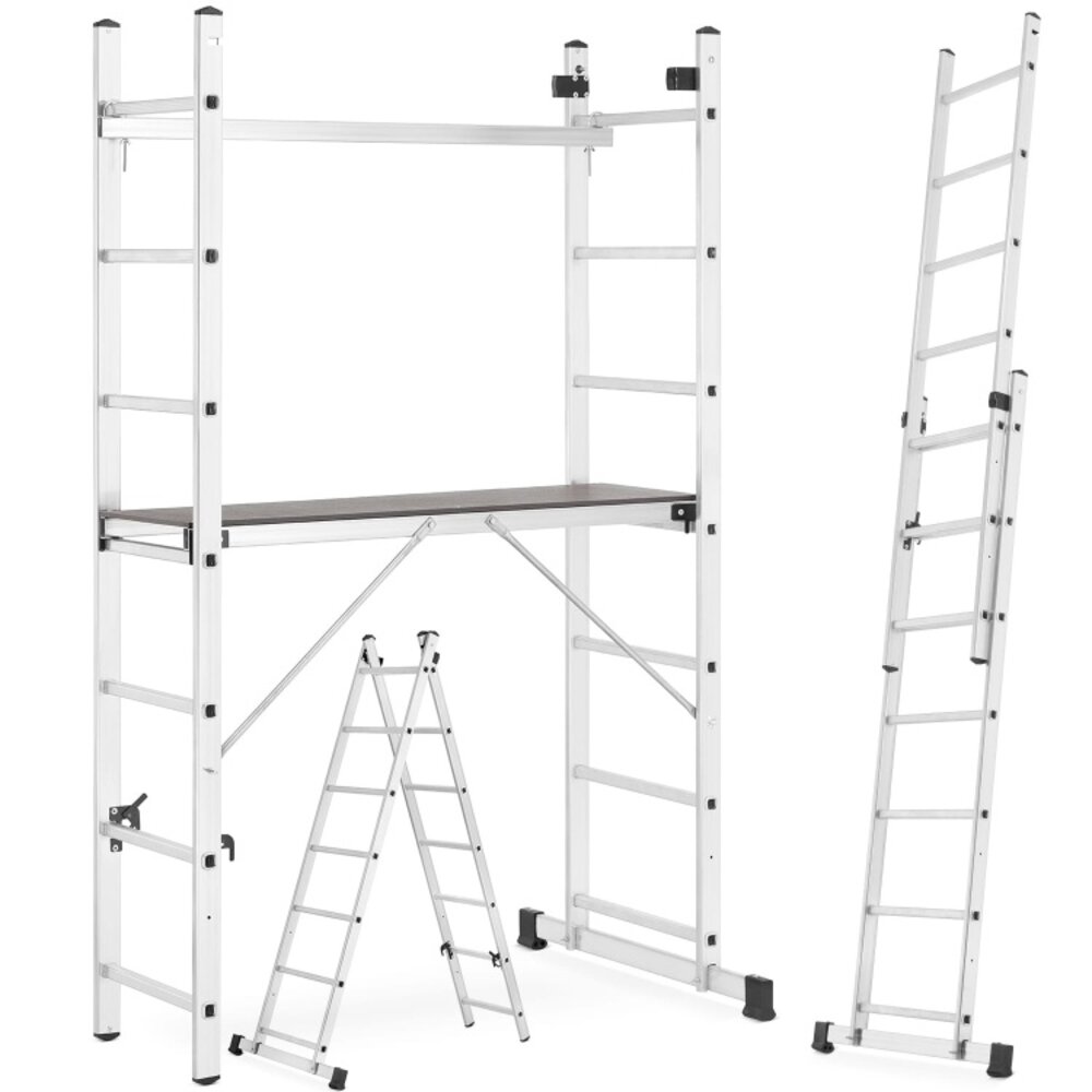 Steiger/Ladder HIGHER 2x7 – 3-in-1 Aluminium Werkplatform - Vikingchoice.nl