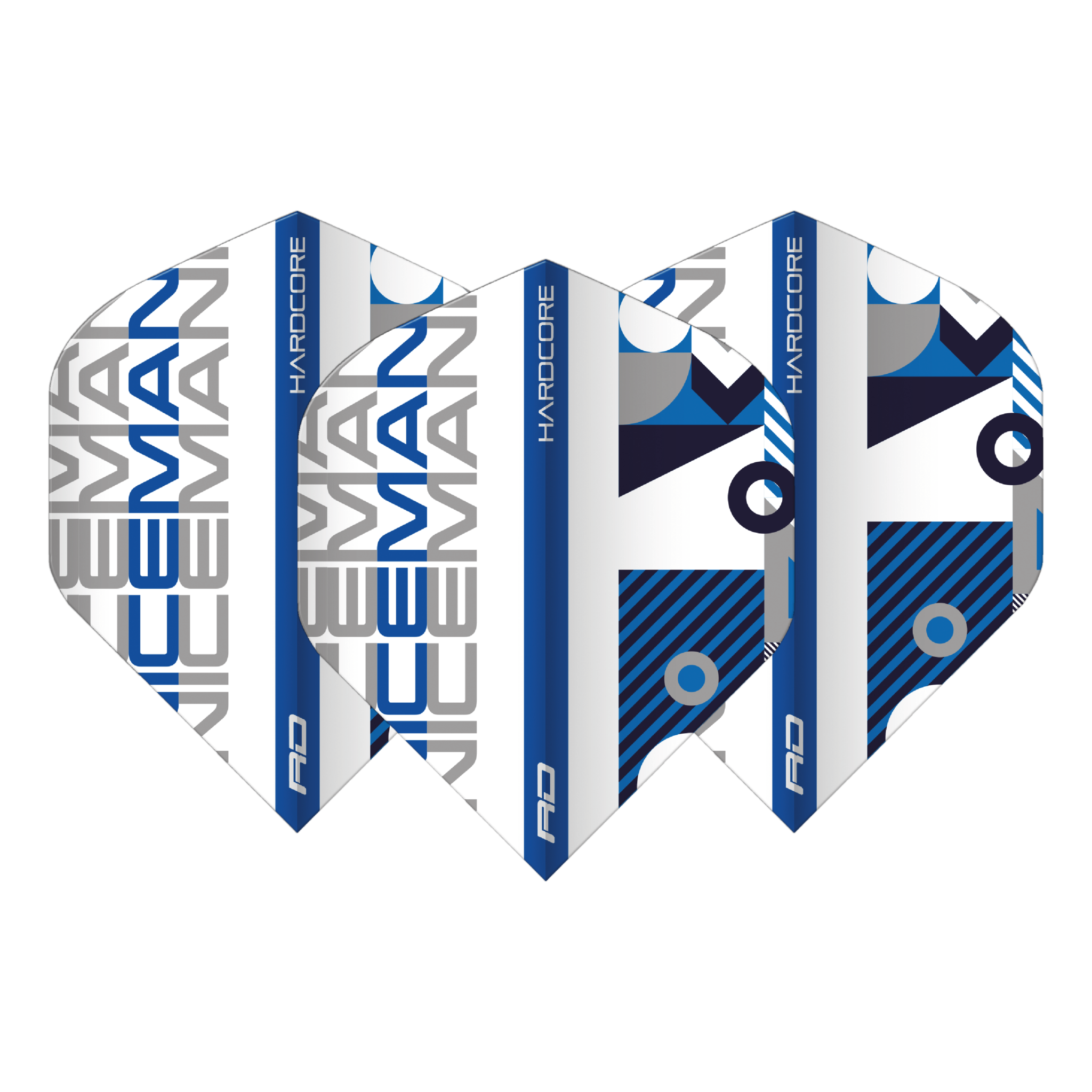 Plumas Red Dragon Gerwyn Price Hardcore Iceman White & Blue - Dartshopper.es | Tienda de Dardos