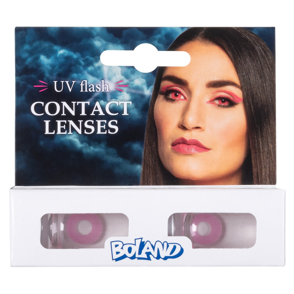 Gekleurde maand lenzen UV flash roze - | Celebrate Online