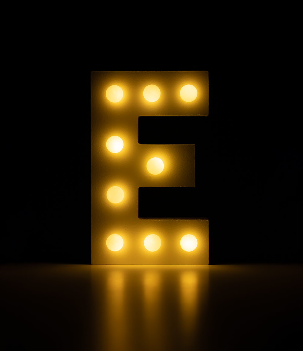 Light letter - E - | Celebrate Online