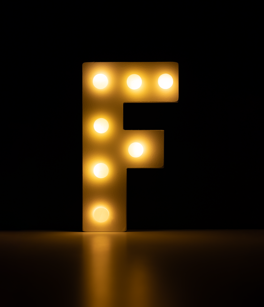 Light letter - F - | Celebrate Online