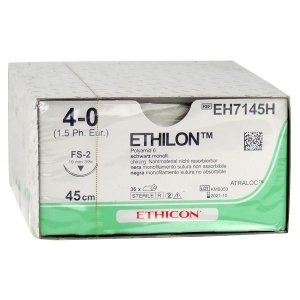 Ethilon Suture 45cm diameter 4-0 à€“ needle FS-2 à€“ sterile - Degros