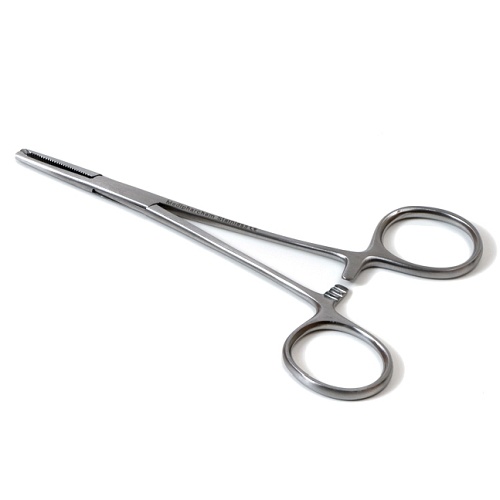 Mosquito artery clamp 1x2 teeth 12cm. straight stainless steel. - Degros