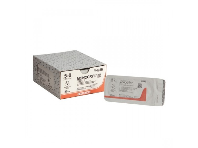 Monocryl hechtdraad 5-0 (P-3) Y493H 36 stuks - Degros