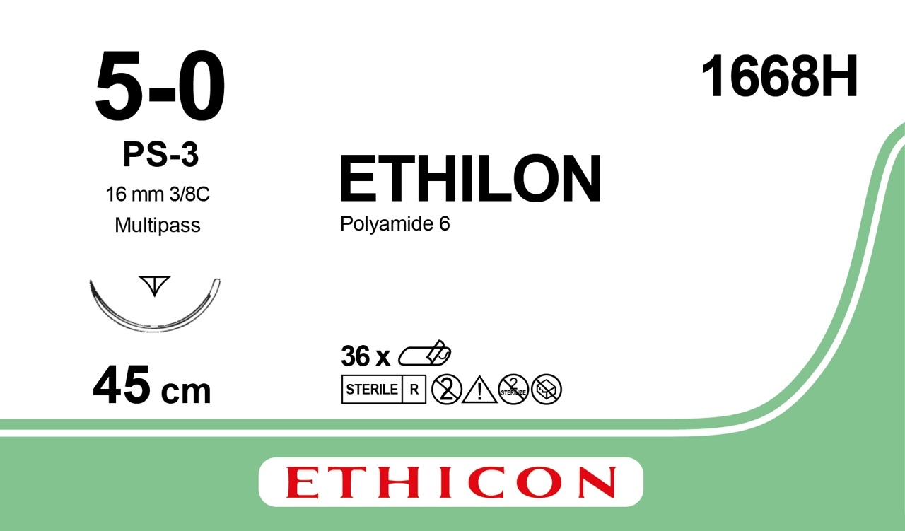 Ethilon suture 5-0 (C-2) 1668H 45cm - Degros