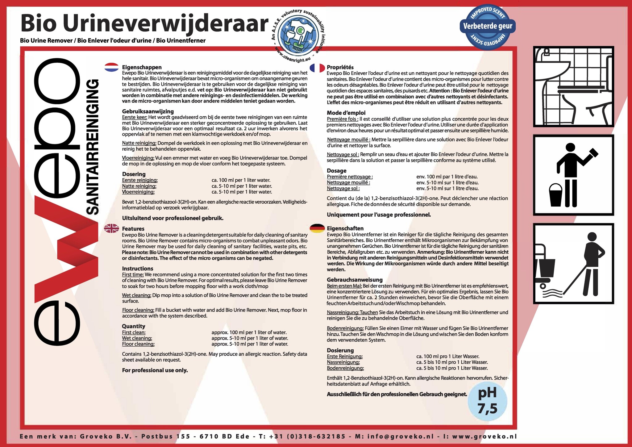 Want to buy Ewepo Bio Urine Eliminator 1 L? Order at Degros - Degros