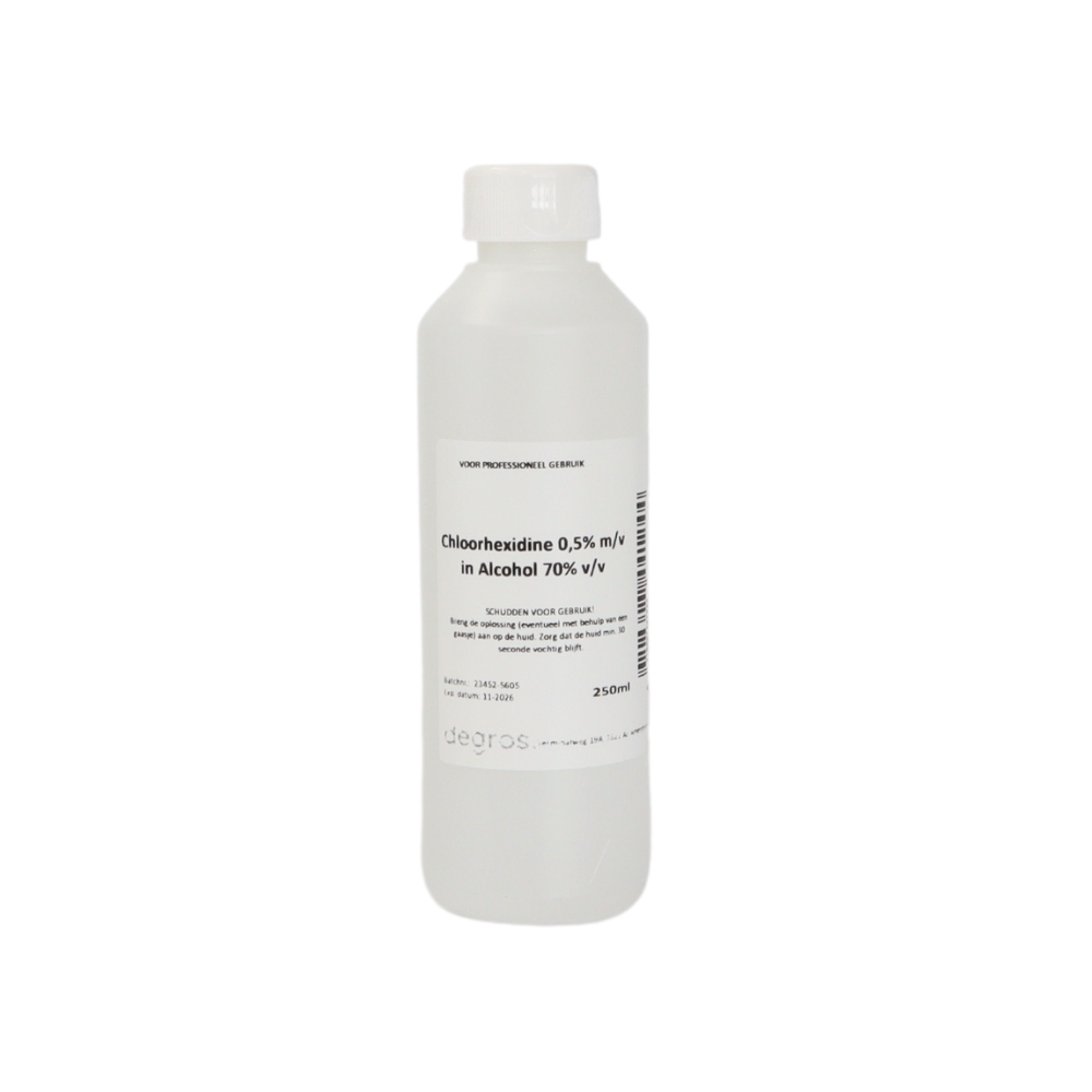 Chlorhexidine 0.5% in alcohol 70% 250ml - Degros