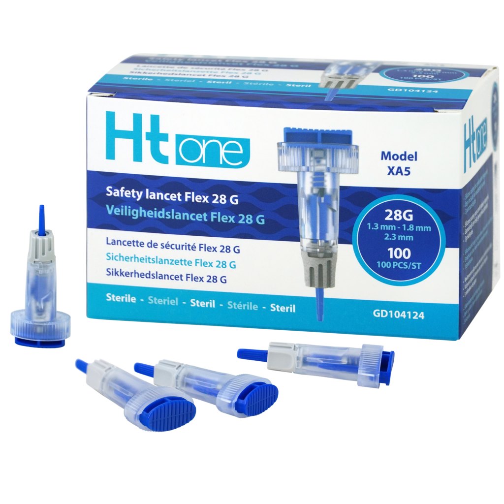 HT One Ht One Safety Lancet Flex 28G (1,3/1,8/2,3 mm) - 100 pièces - Degros