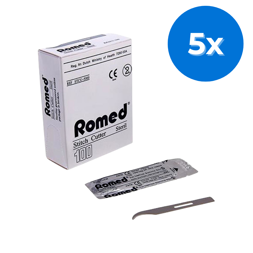 Romed stitch cutter steriel 500 stuks - Set van 5 doosjes - Degros