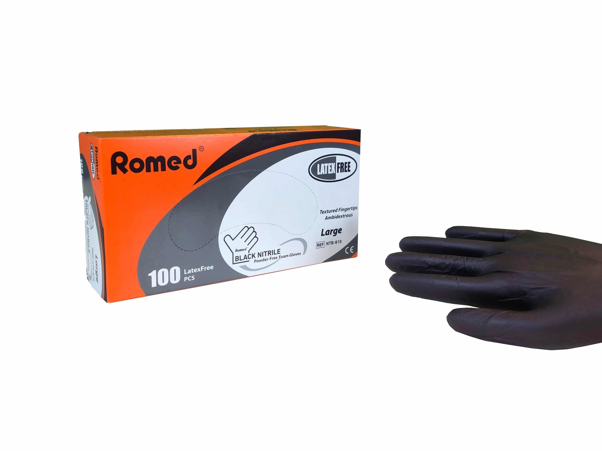 Romed 1000 stuks nitril handschoenen zwart - Set van 10 doosjes - Degros