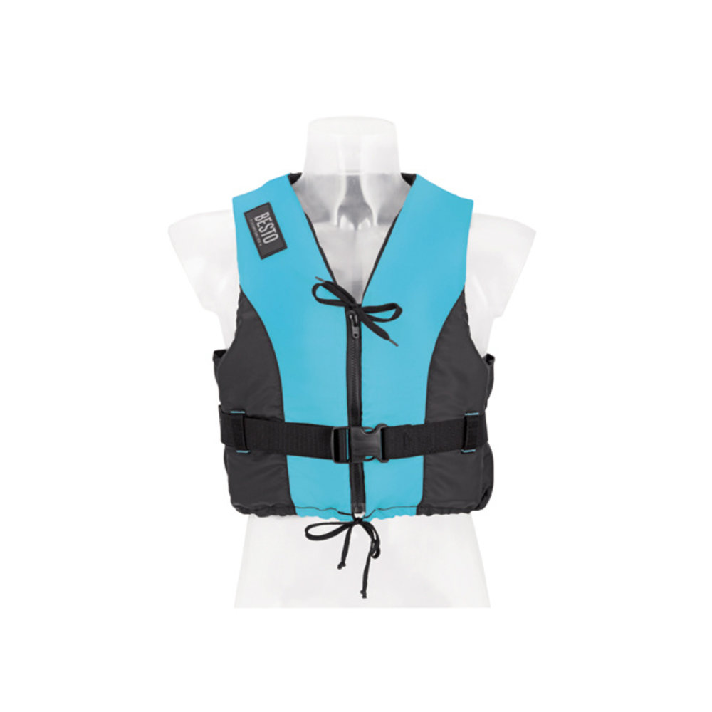 Besto Dinghy Zipper zwemvest 50N Aqua/Black - Boottotaal.nl