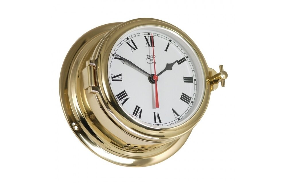 Schatz - Klok quartz Midi messing Ø155 mm (Romeinse cijfers ...