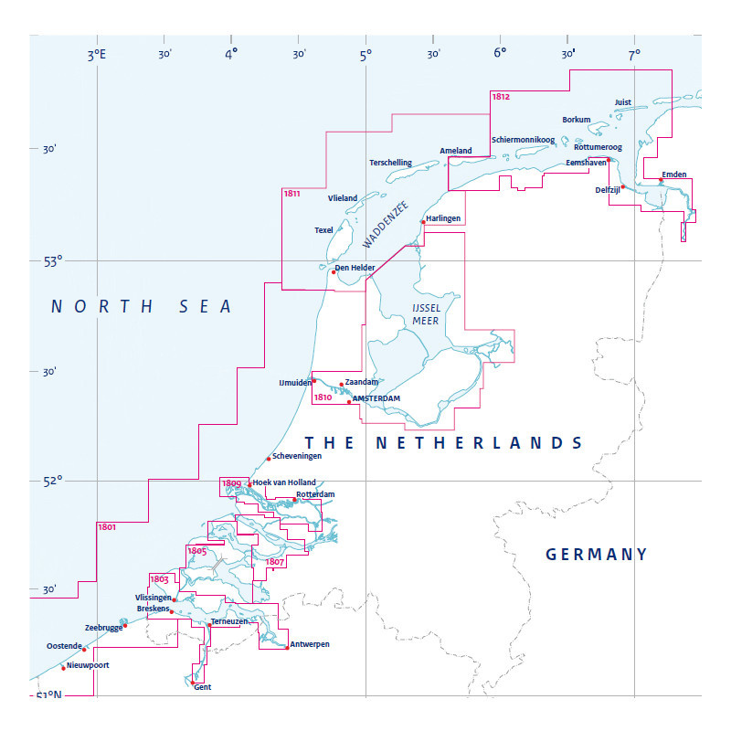 Hydrografische kaart 1805 - Oosterschelde - Boottotaal.be