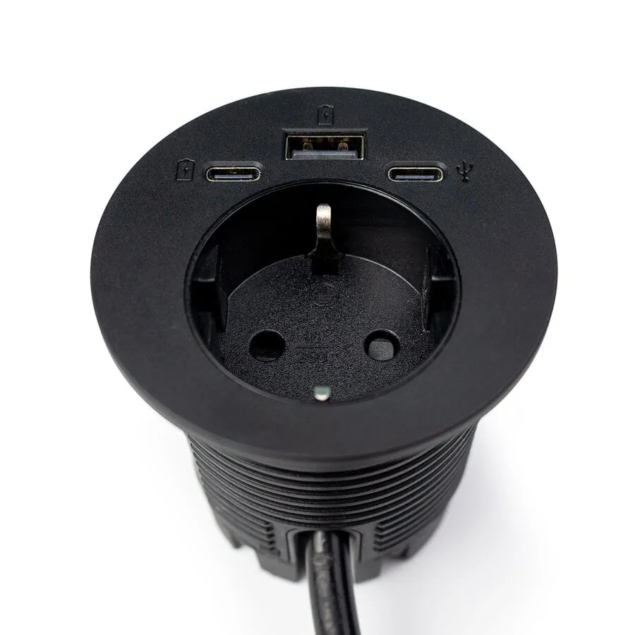 inbouw Power 230V + USB A+C charger en USB-C