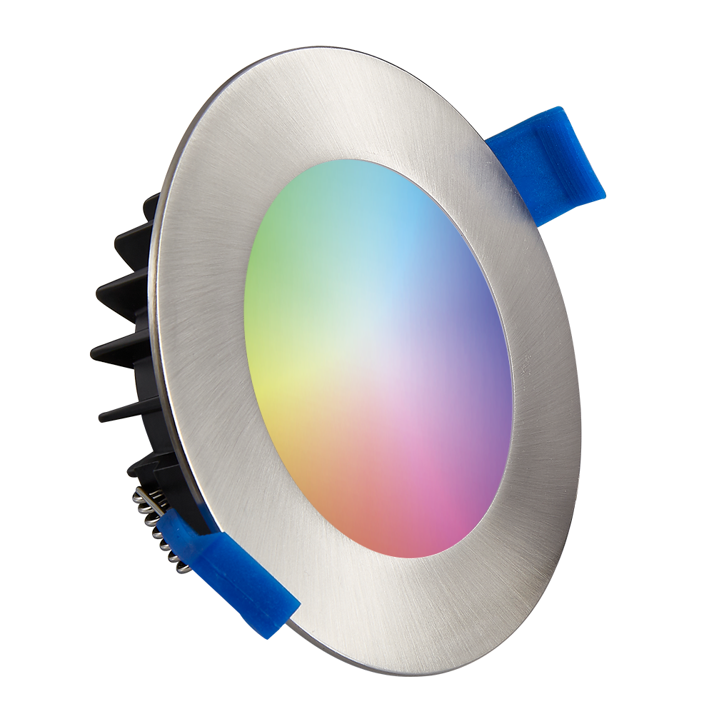 Smart LED recessed spot Aura RGBWW stainless steel IP44 1050lm - HOFTRONIC