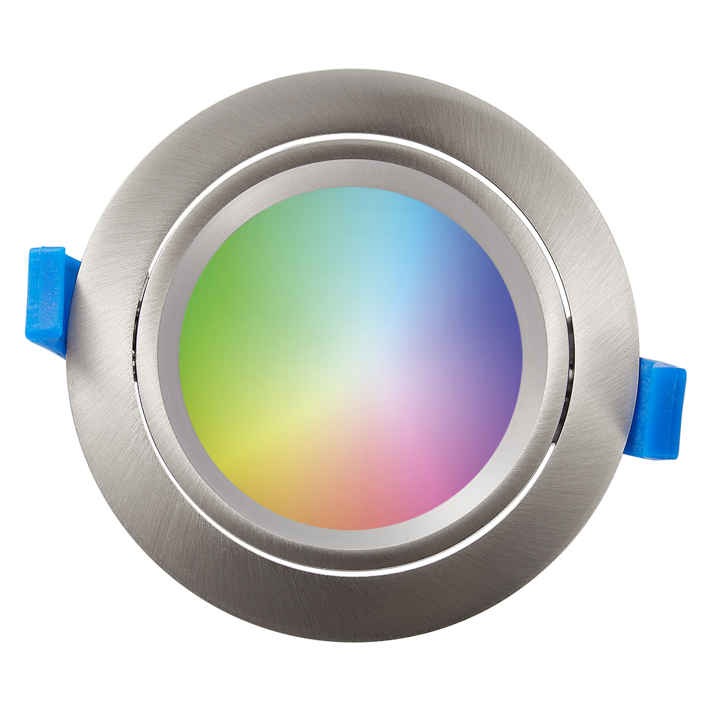Smart LED recessed spot Luna RGBWW tiltable stainless steel IP44 ...
