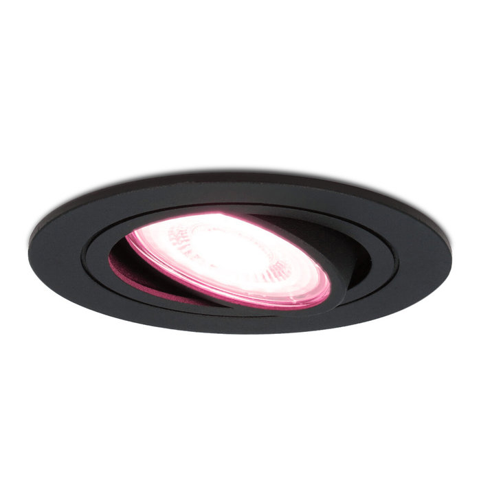 Smart WiFi LED recessed spotlight black Miro RGBWW tiltable IP20 ...