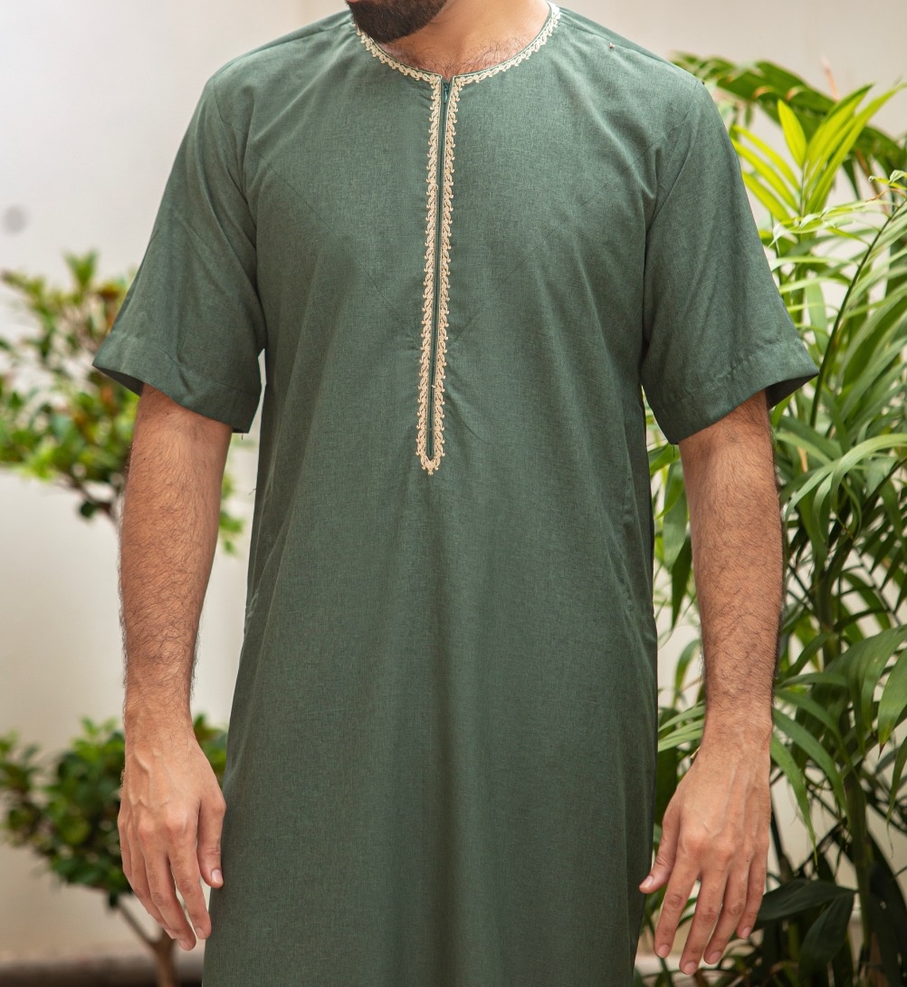 Maroccan Gandoura Kandora Style - Green - Islamitische Boekhandel Refah