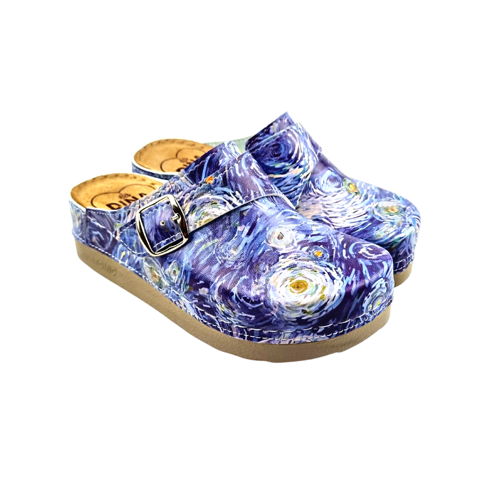 Medical Clogs with Van Gogh painting starry night