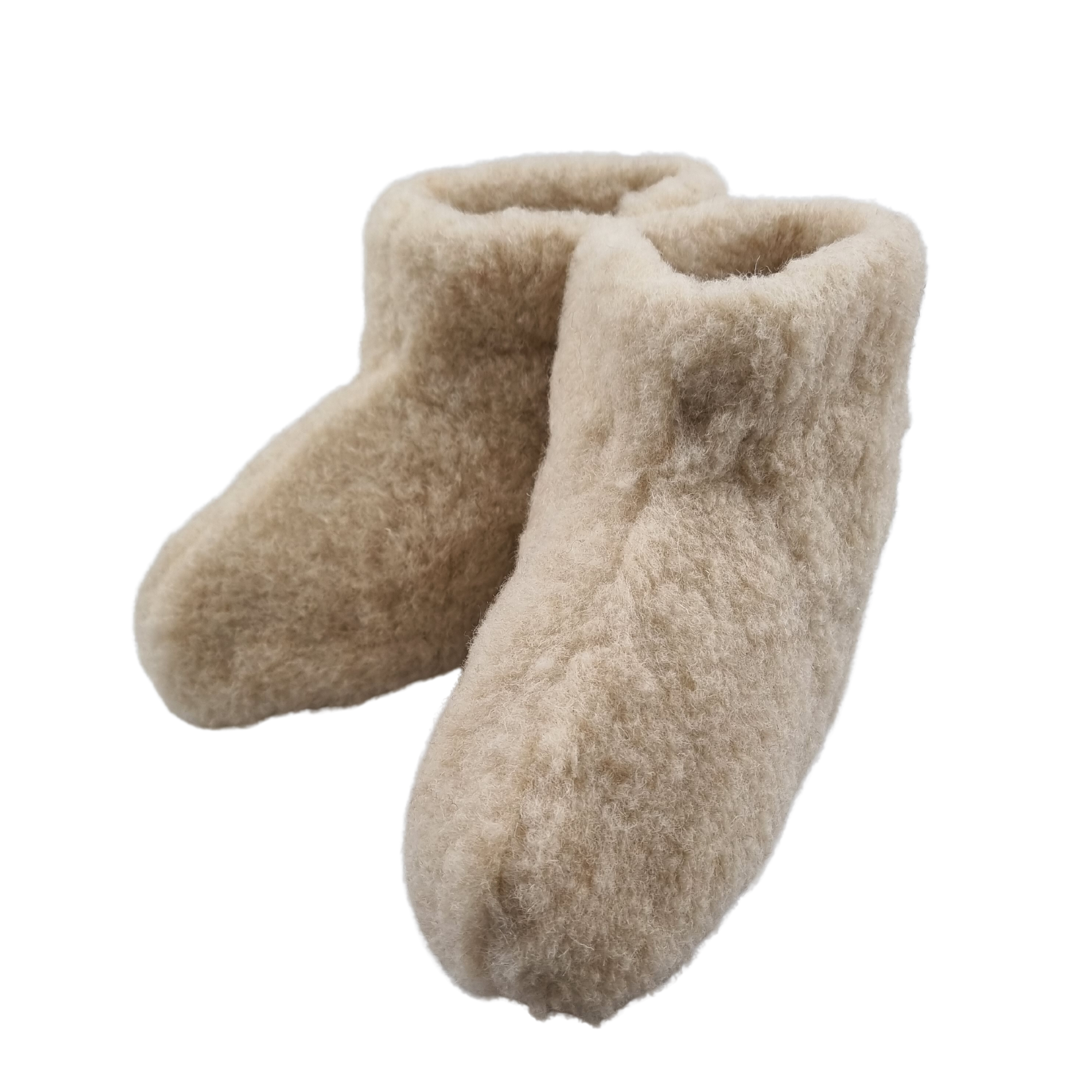 Wollen sloffen | hoog model | beige