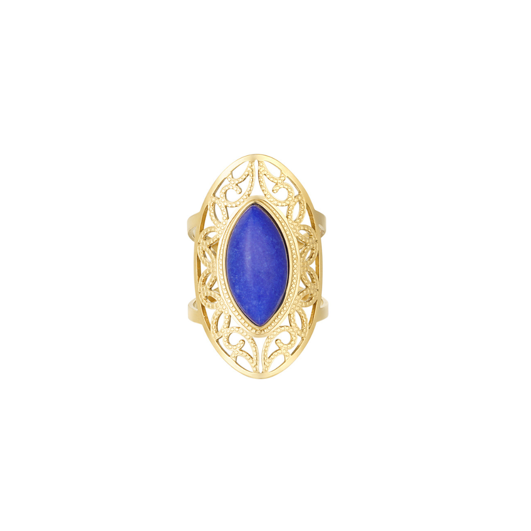 Ring Big Stone - Gold/Blue - Color Club Breda