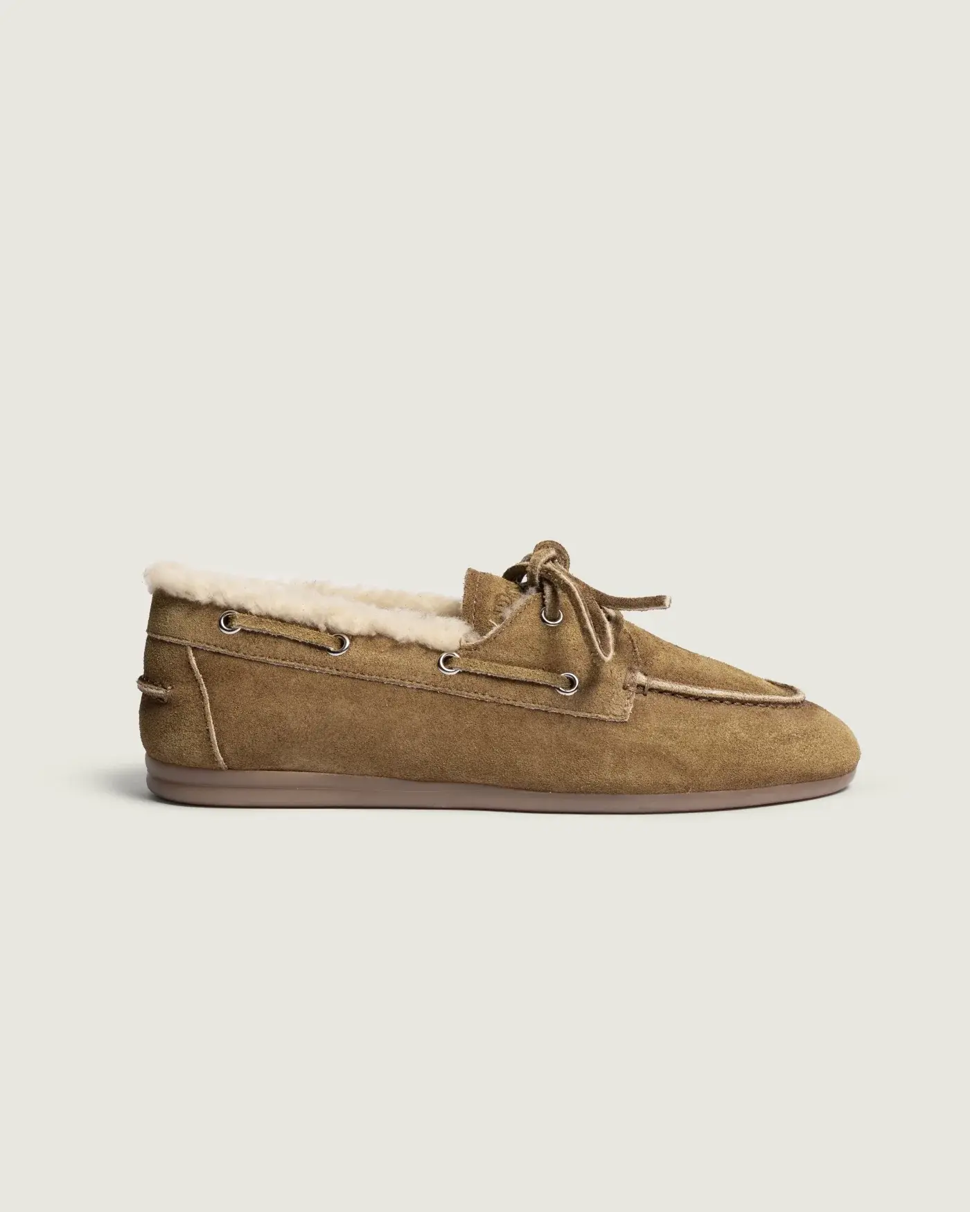 Posa Boat Loafer Brushed Fur Desert Tan - JANOU