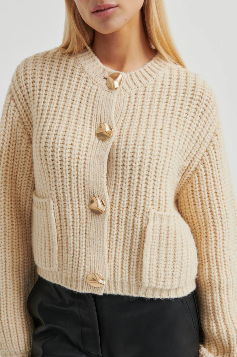 Second Female Ulrikke knit cardigan soft beige