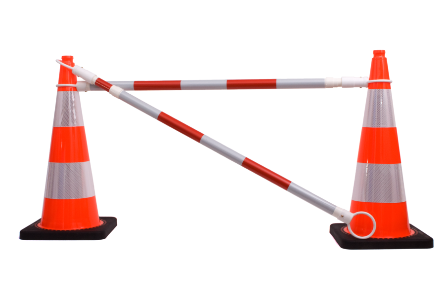 Telescopic pole barrier for traffic cone - Red/White - Buy online ...