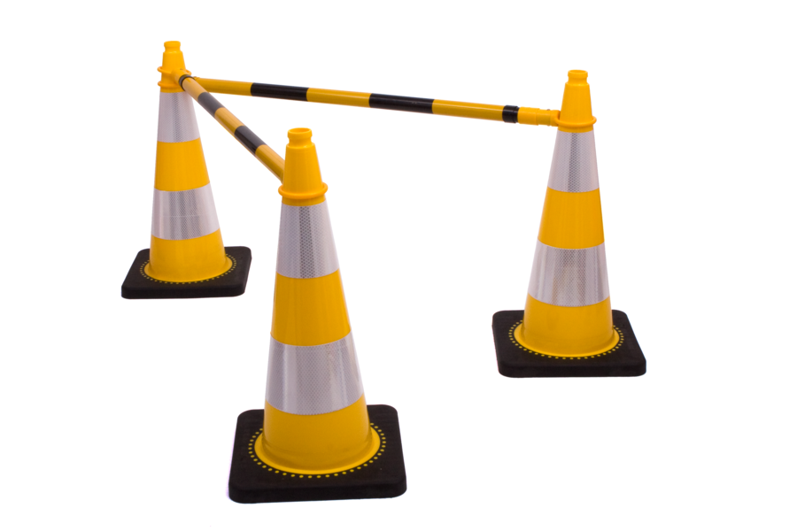 Telescopic pole barrier for traffic cone - Yellow/Black - Buy online ...