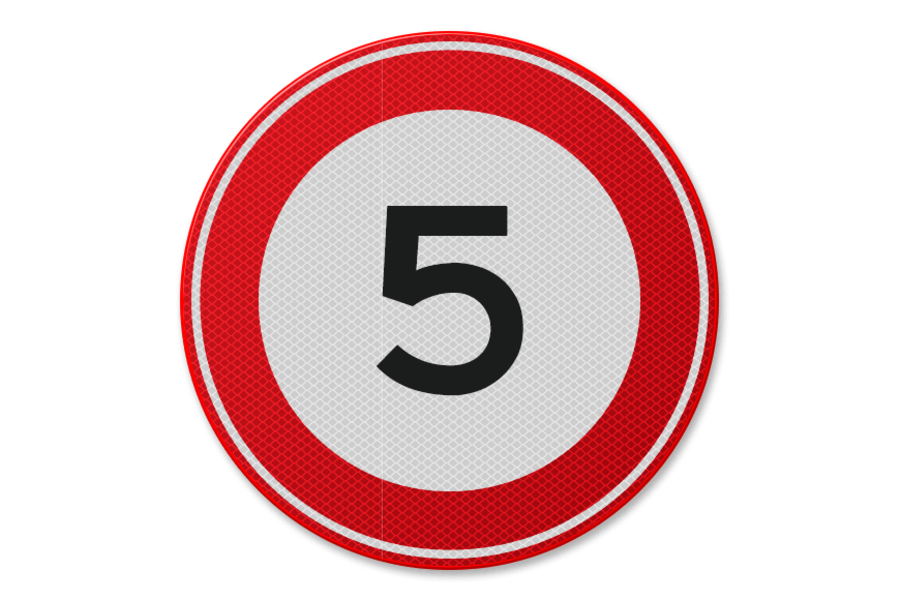 Traffic sign RVV A01-5 - Maximum speed 5km/h - Traffic Safety Systems
