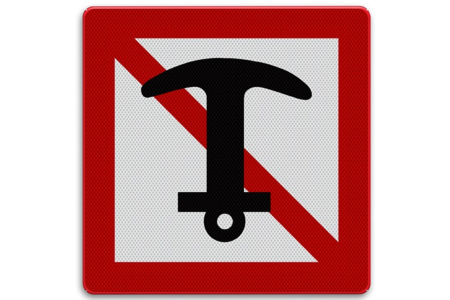 Shipping Sign A.6 - Prohibited to anchor and tow anchors - Traffic ...