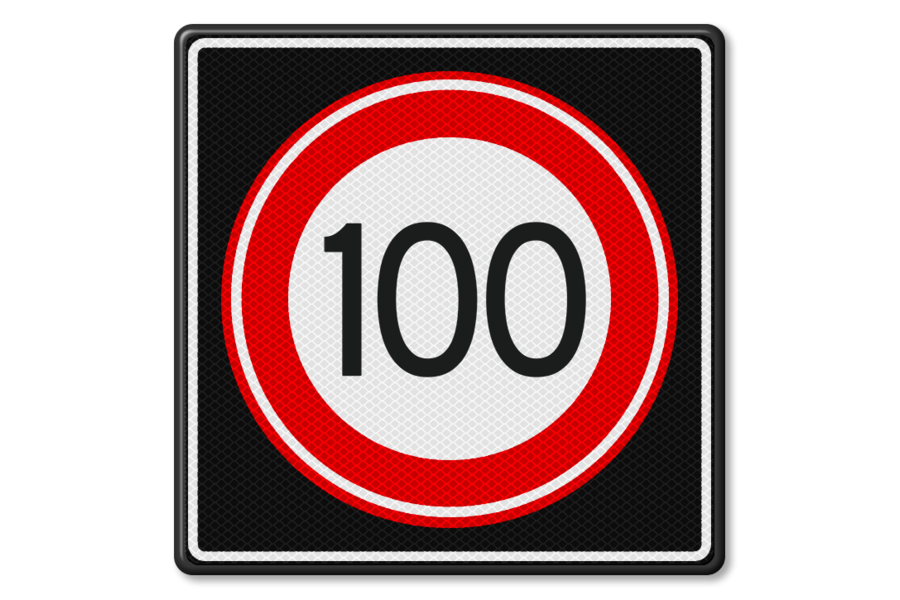 Traffic sign RVV A01-100s - Maximum speed 100 km/h - Traffic Safety Systems