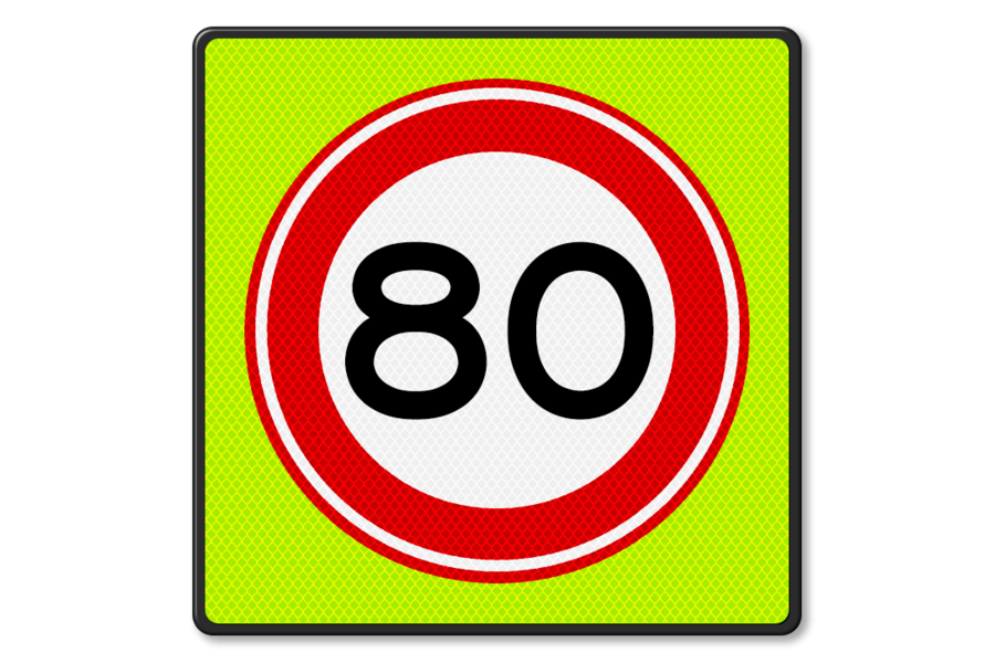 Traffic Sign RVV A01-80f - Maximum speed 80 km/h - Traffic Safety Systems