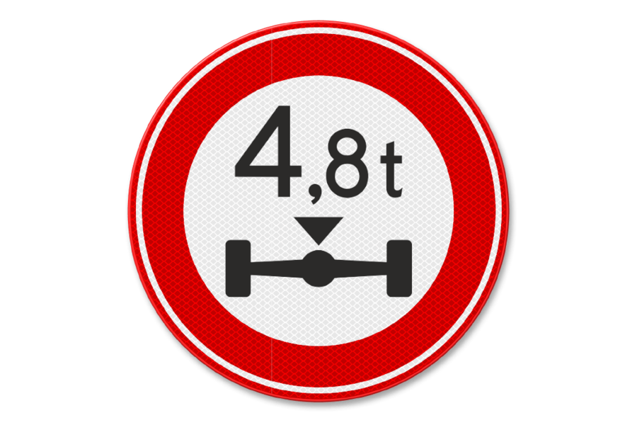 Traffic sign RVV C20 - Forbidden for excessive axle load - Traffic ...