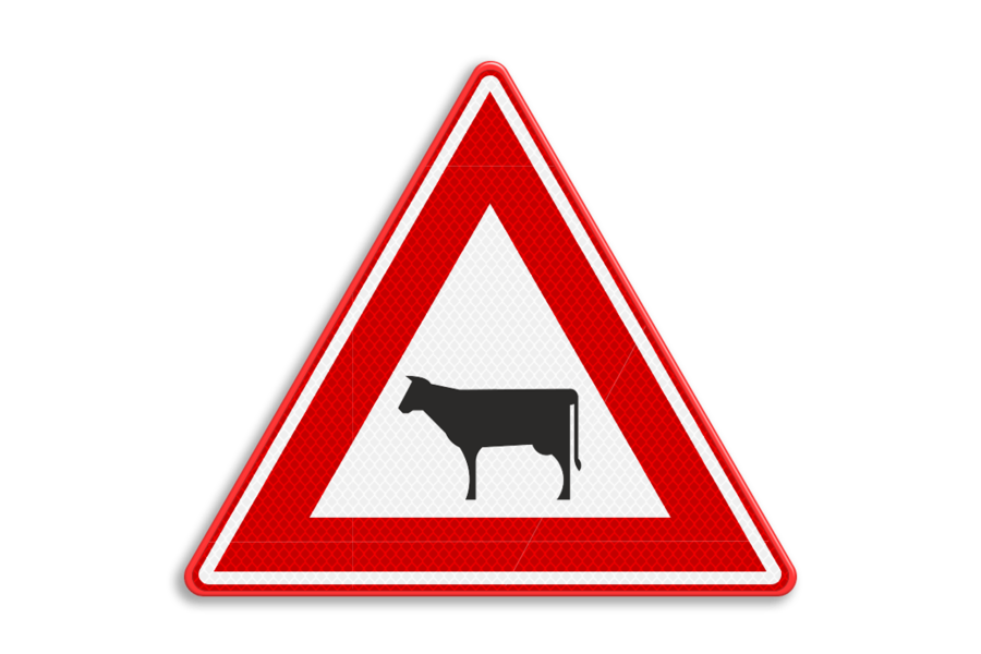 Cattle crossing sign - Traffic sign RVV J28 | Buy online! - Traffic ...