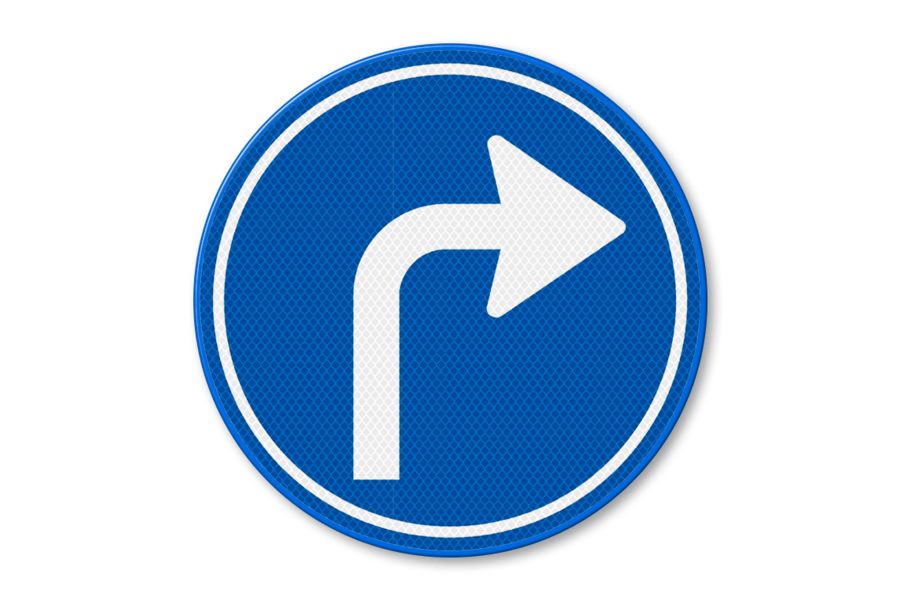 Traffic sign RVV D05r - Turn right compulsory - Traffic Safety Systems