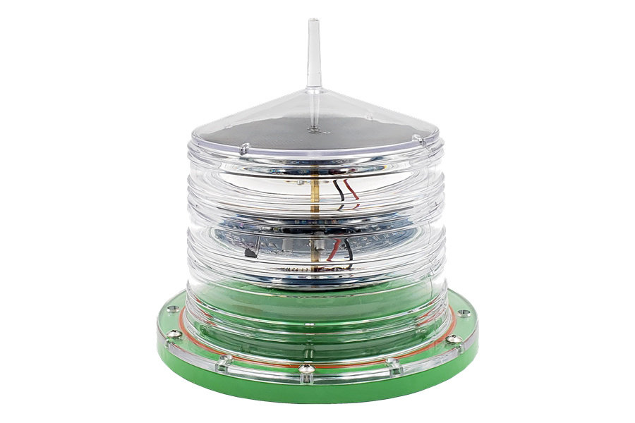 Solar marine navigation light green - Traffic Safety Systems