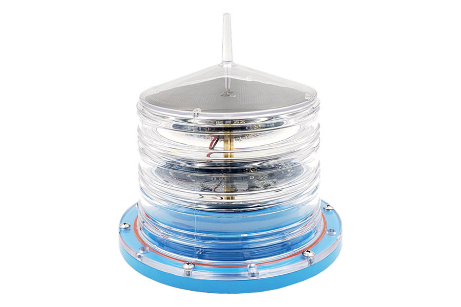 Solar marine navigation light blue - Traffic Safety Systems