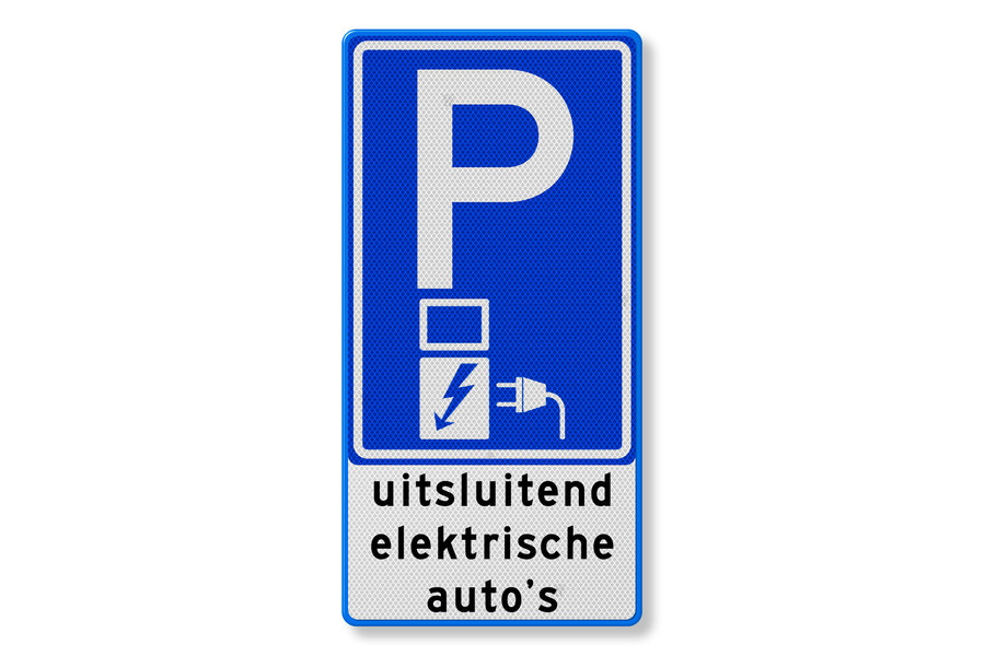 Traffic sign RVV E08o, only electric car - Traffic Safety Systems