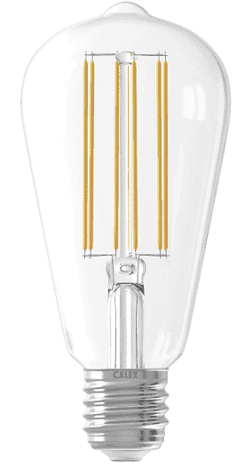 Calex LED Full Glass LongFilament Rustik Lamp 220-240V 4W 350lm E27 ST64, Clear 2300K Dimmable ...