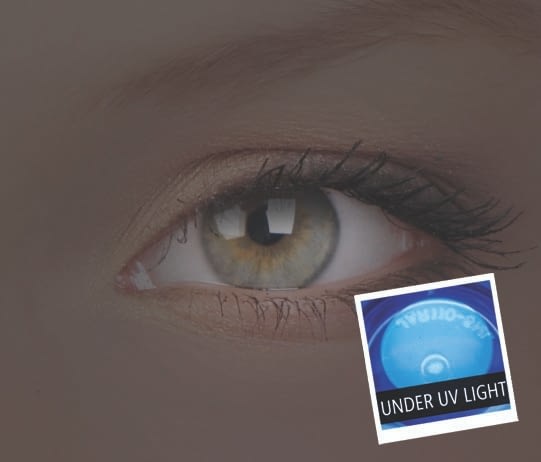 Colored Contact Lenses ColourVUE Glow Electric Blue 14mm Crazy