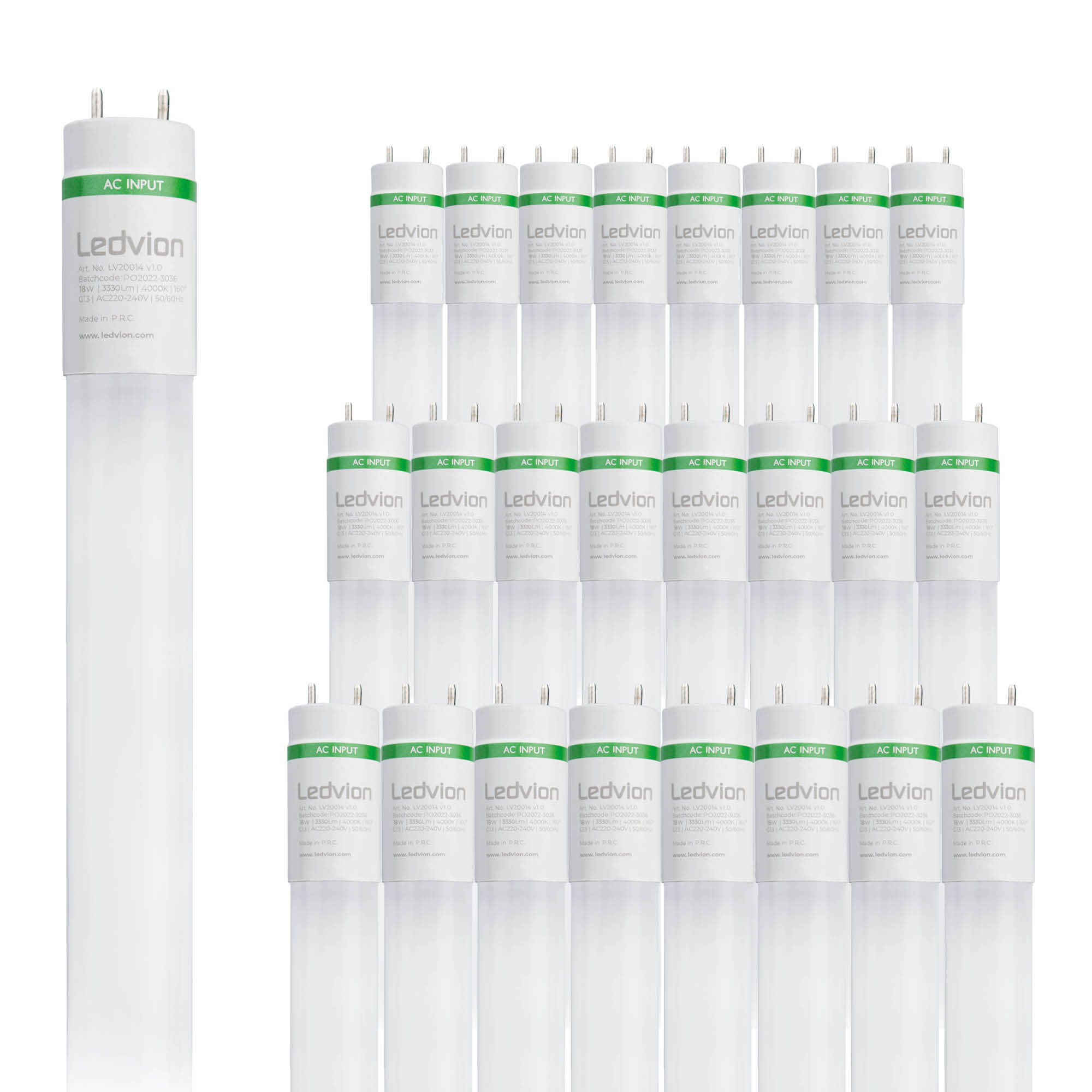 Tube néon LED 120CM - 18W - 6500K - Haute efficacité - 25 pack ...