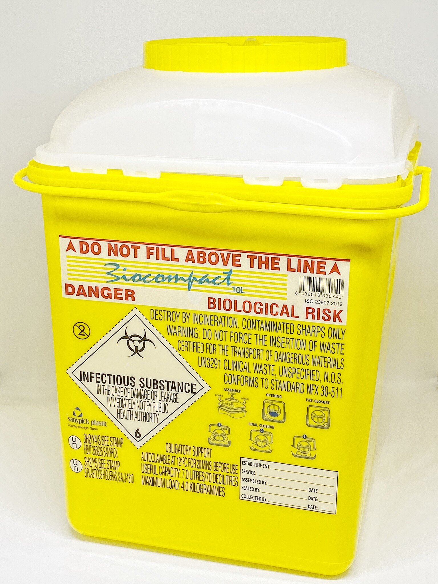 EVMA-Care Sanypick Biocompact sharps container 10 liters