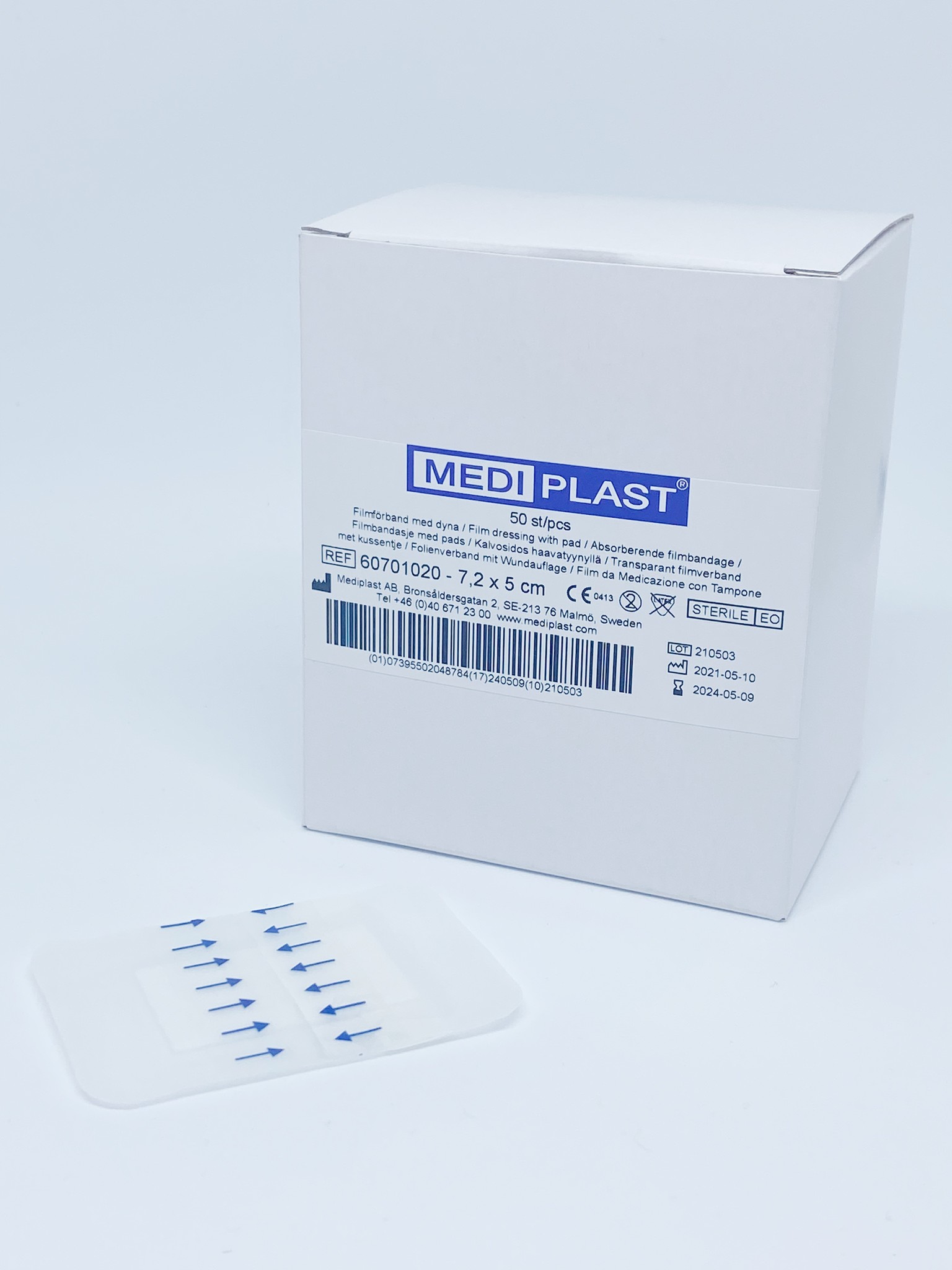 Mediplast Waterproof Film met pad wondpleister steriel 7x5cm - EVMA-Care