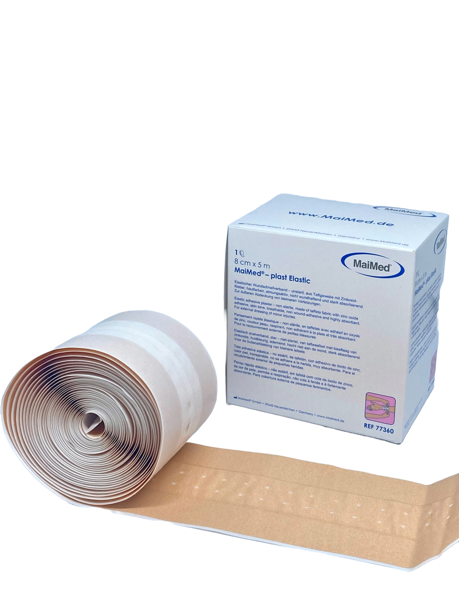 Elastic dressing on roll - 8cm x 5m - MaiMed Plast Elastic
