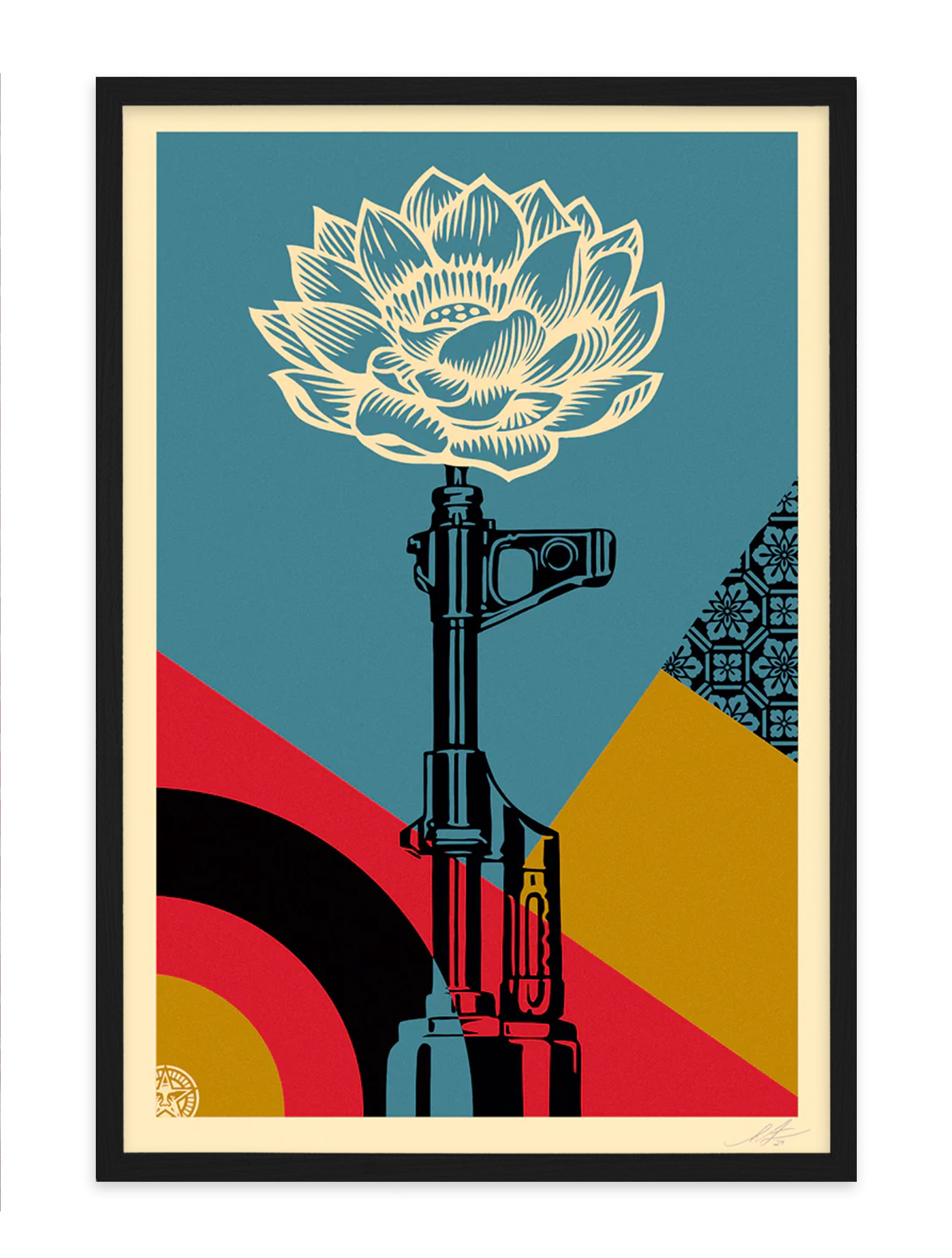 Shepard Fairey - AK-47 Lotus, Signed Offset Lithograph - STRAAT Museum Shop