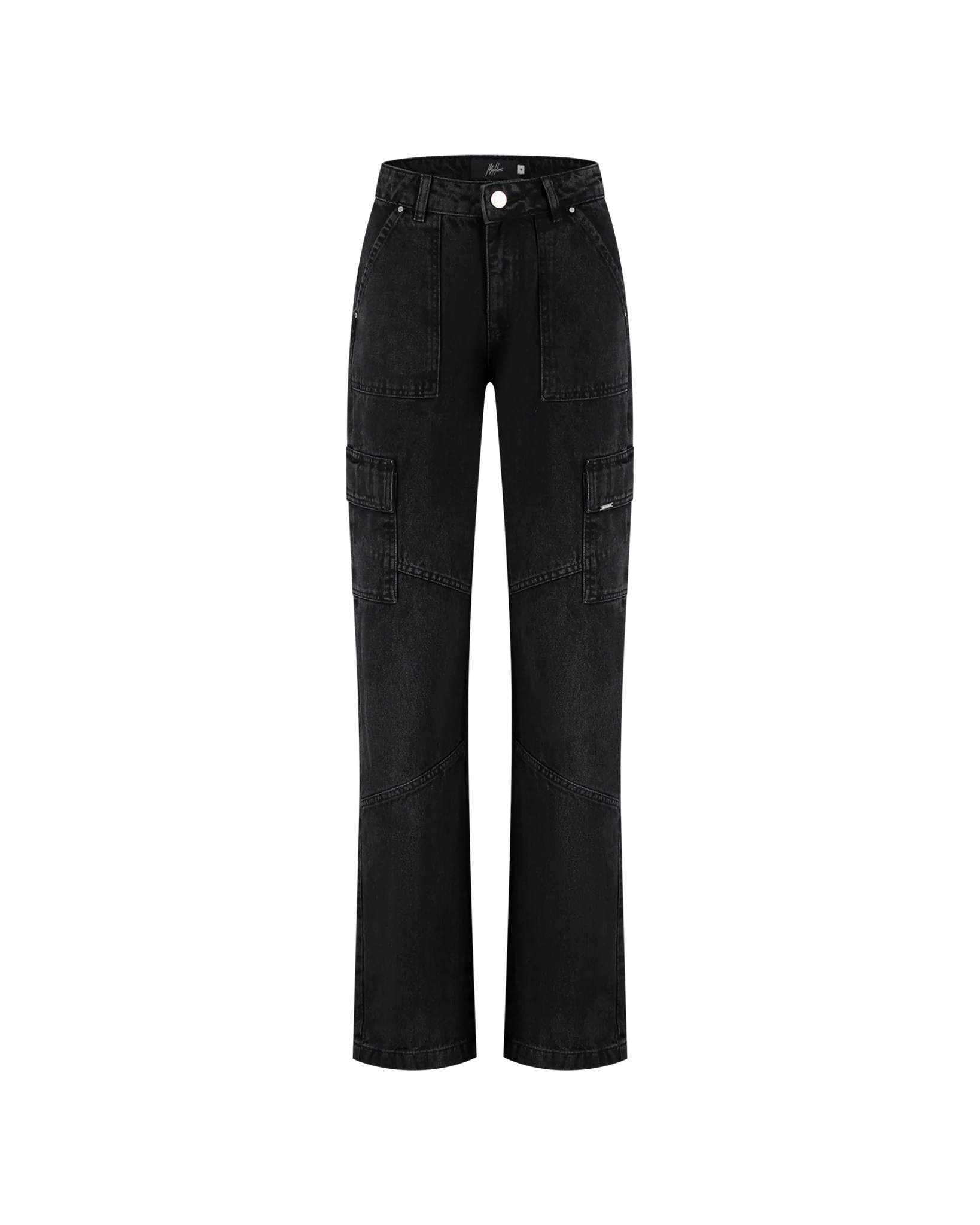 Malelions Women Jeans Straight Leg Denim Cargo AW24 Dark Grey - Luna